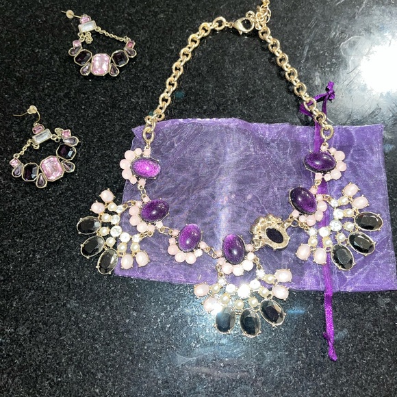 Jewelry | Elegant Purple And Gold Jewelry Set | Poshmark